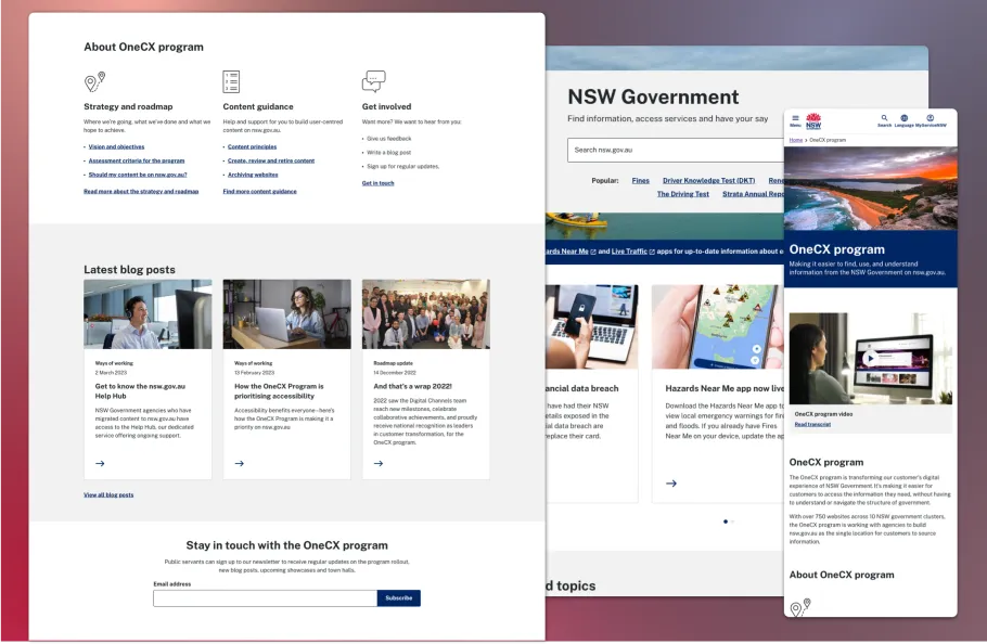 The OneCX Program | PreviousNext